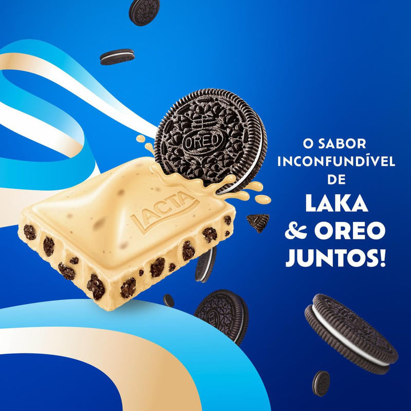 Barra de Chocolate Branco Biscoito Oreo Laka Lacta 20g