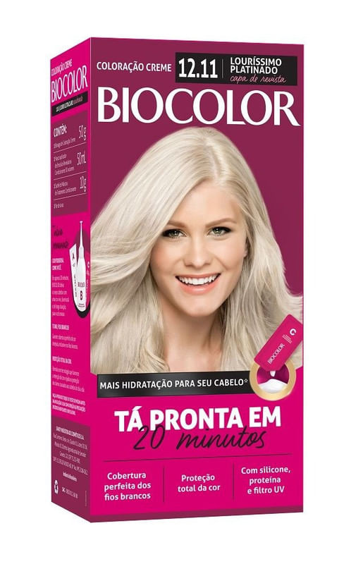 Coloração Biocolor Louríssimo Platinado 12.11 Kit Econômico